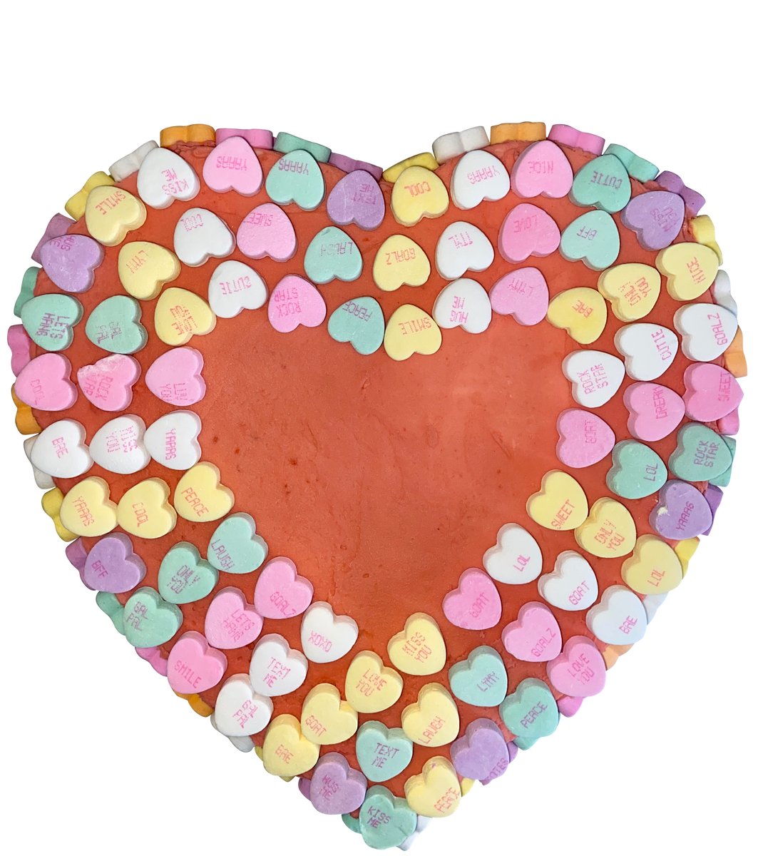 Conversation Hearts Cake – All That Frosting Cakery